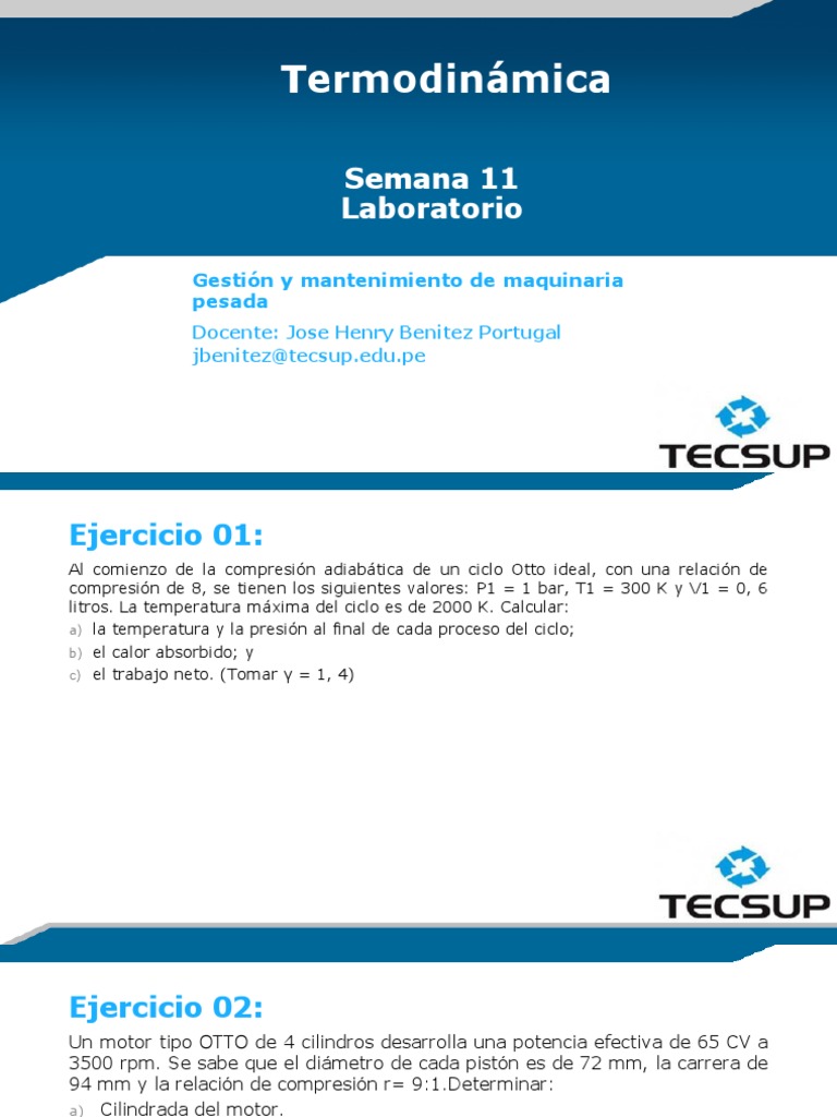 Ejercicios de Ciclos Otto y Diesel | PDF | Temperatura | Tecnología energética