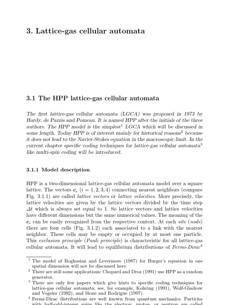 Lattice Gas Cellular Automata and Lattice Boltzmann Models Chapter4 | PDF | Physics | Teaching ...