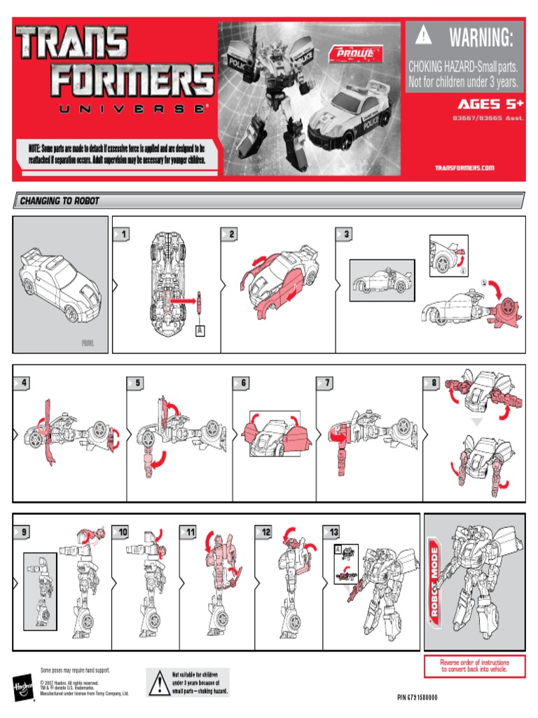 en Us Transformers Universe Classic Series Prowl | PDF | Toy Brands ...