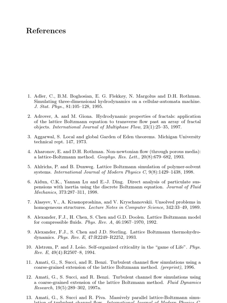 Lattice Gas Cellular Automata And Lattice Boltzmann Models Chapter8