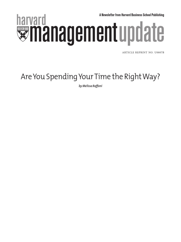 Are You Spending Your Time in The Right Way | PDF