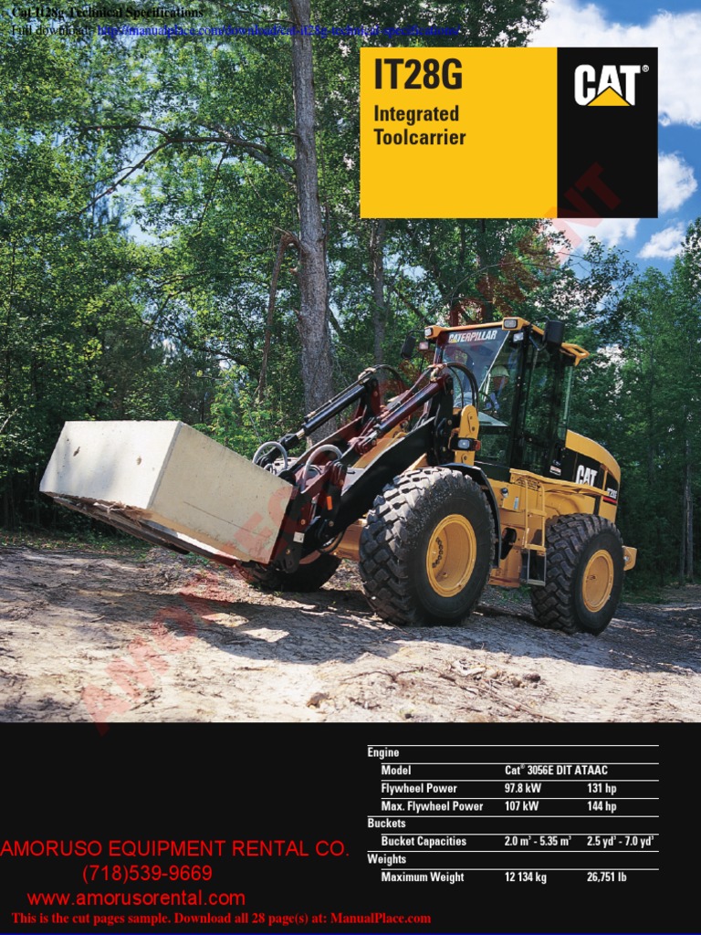 Cat It28g Technical Specifications | PDF | Horsepower | Transport