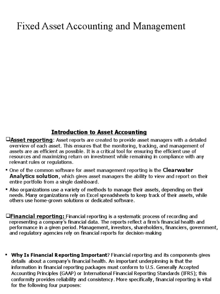 Fixed Asset Accounting And Management Pdf Valuation Finance