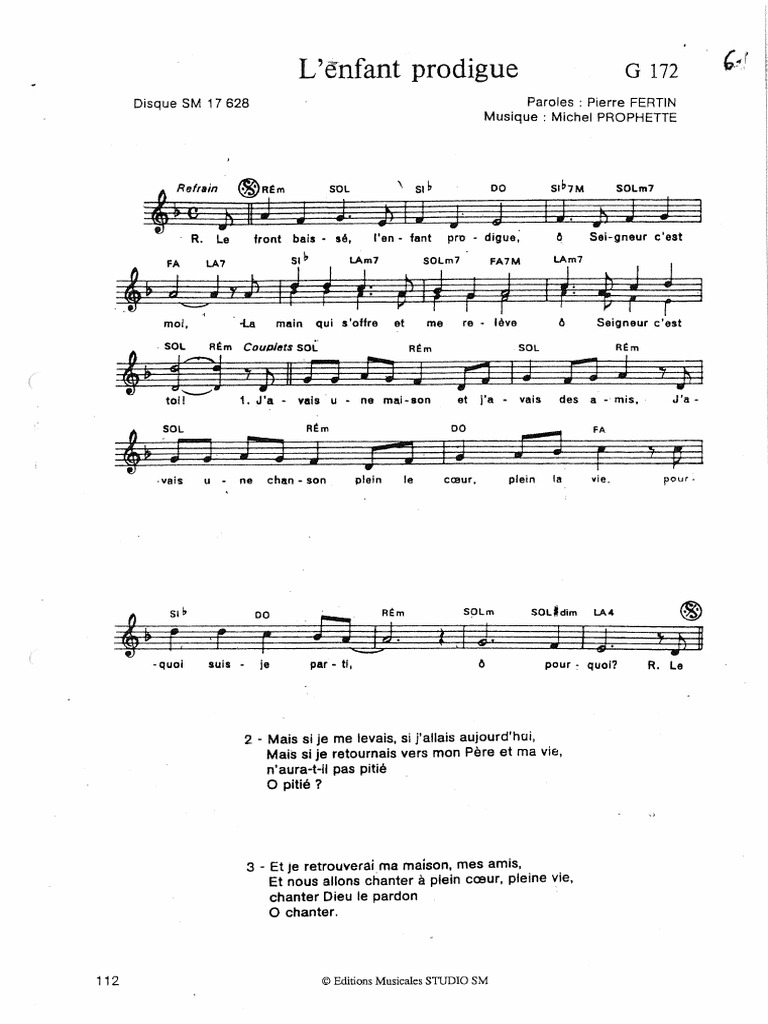 G 172 L'enfant Prodigue | PDF