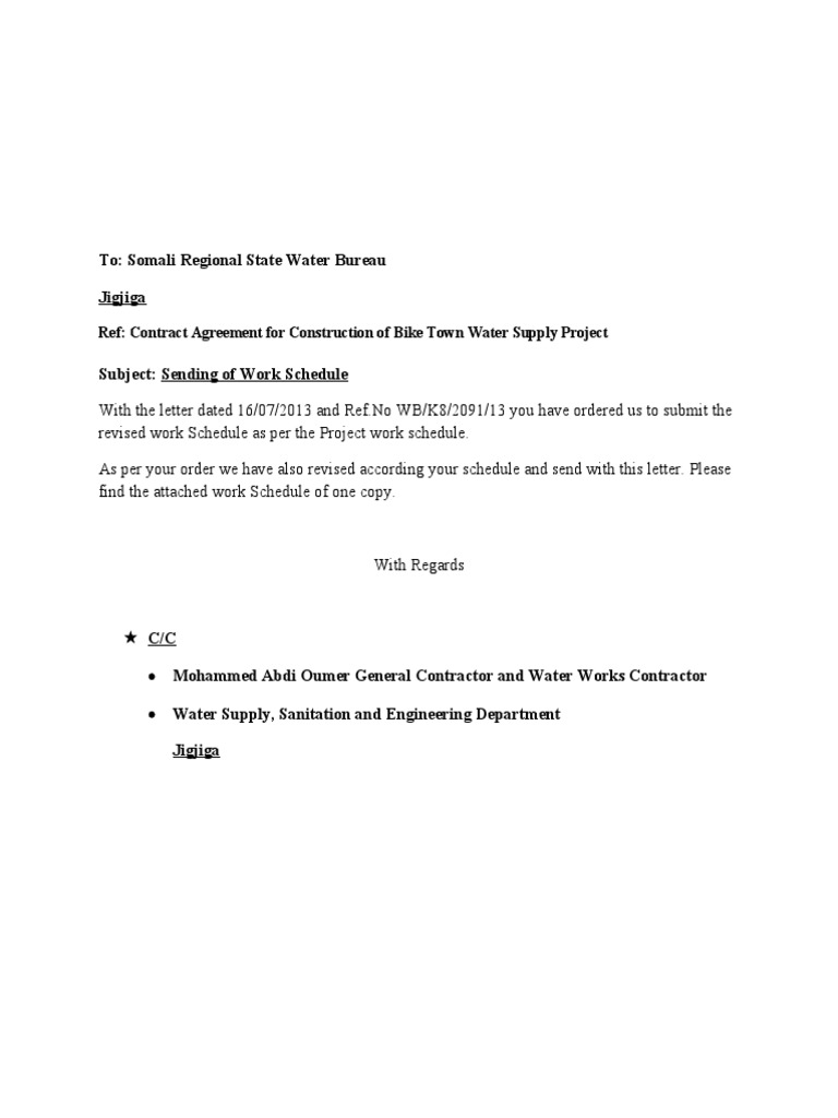 Letter Schedule | PDF