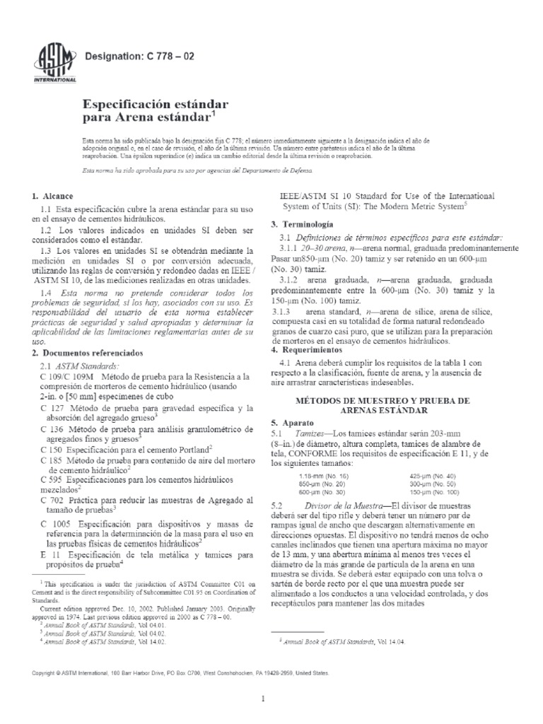 Astm C 778 | PDF