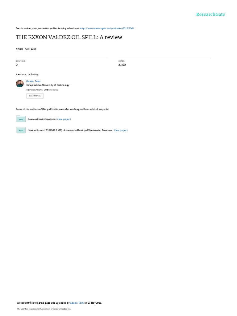 Exxon Valdez Spill | PDF | Oil Spill | Petroleum