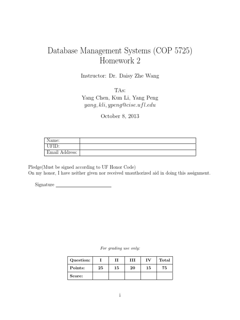HW 2 Sol | PDF | Hard Disk Drive | Databases