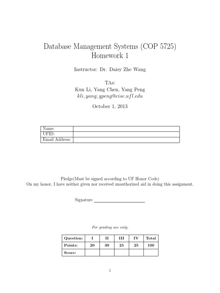 HW 1 Sol | PDF | Databases | Database Schema HW 1 Sol | PDF | Databases | Database Schema