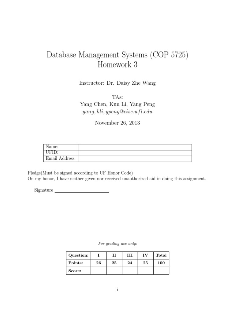 HW 3 Sol | PDF | Database Index | Algorithms And Data Structures