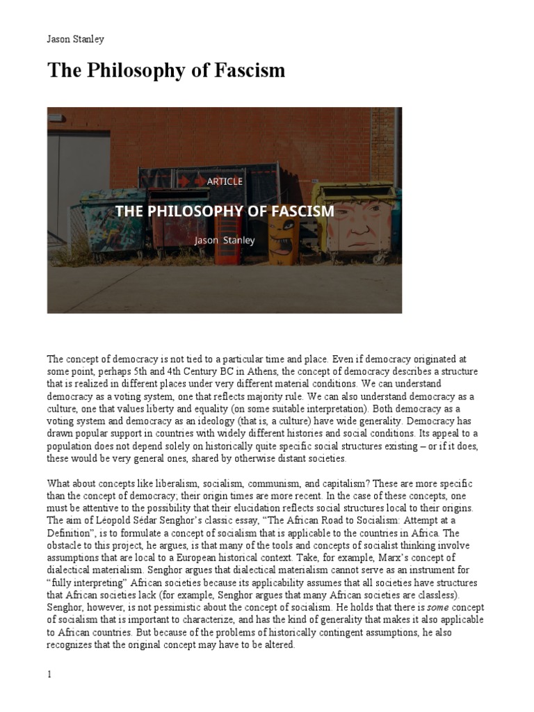The Philosophy of Fascism | PDF | Nationalism | Fascism