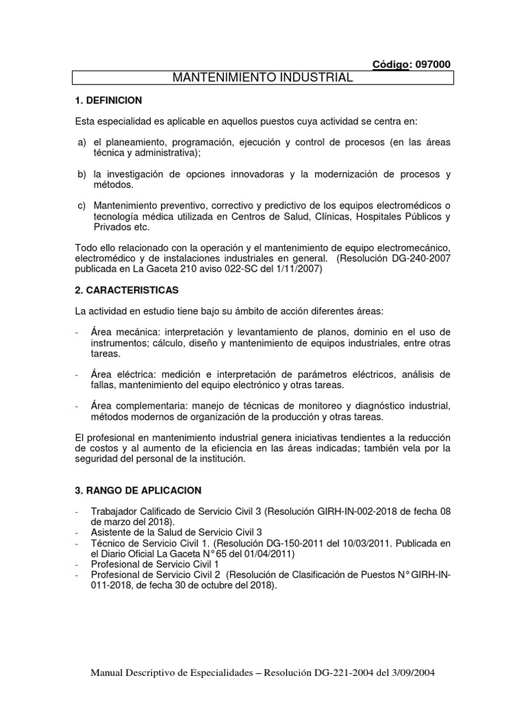 Mantenimiento Industrial | PDF