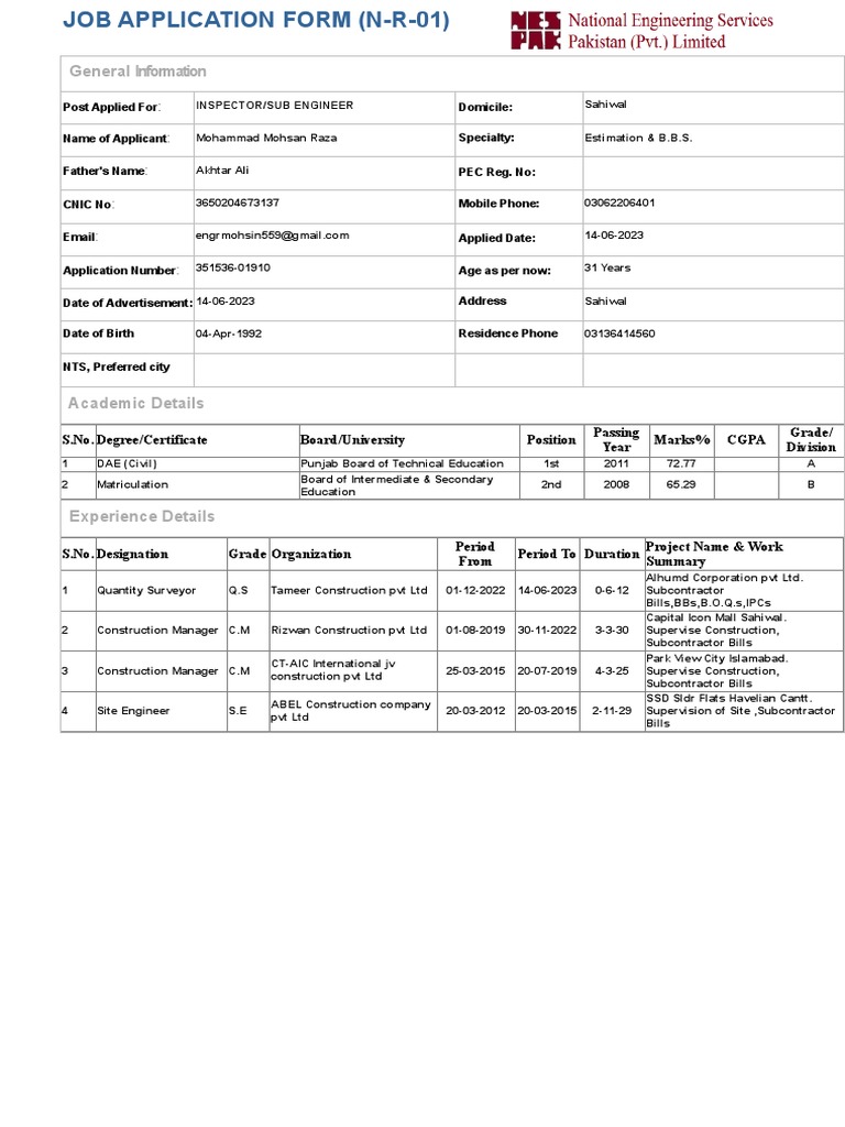 Nespak Application | PDF | Science
