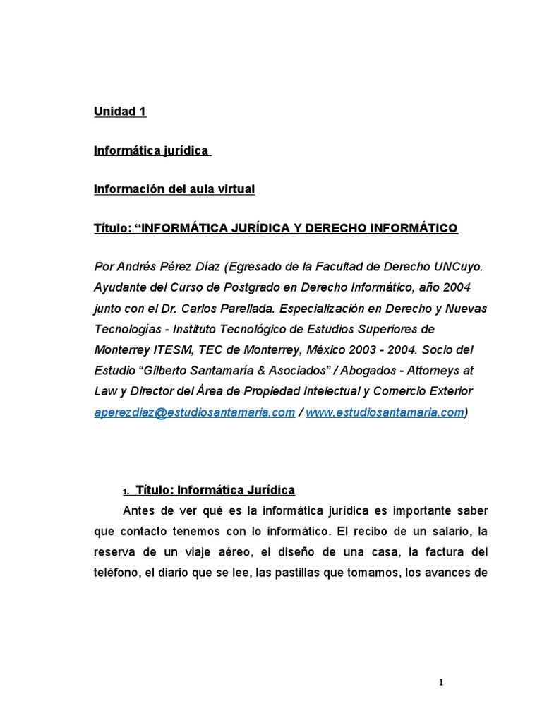 Informática Jurídica: Conceptos Clave | PDF | Informática | Infracción ...