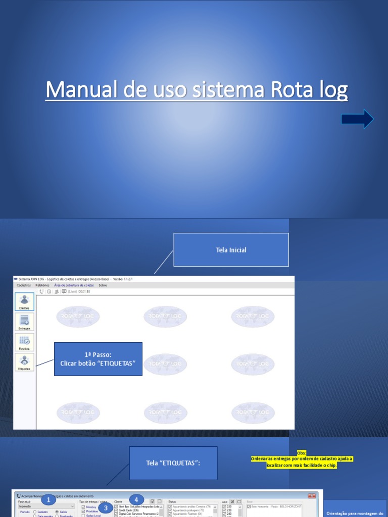 Manual de Uso Sistema Rota Log e Aplicativo | PDF | Código de barras ...