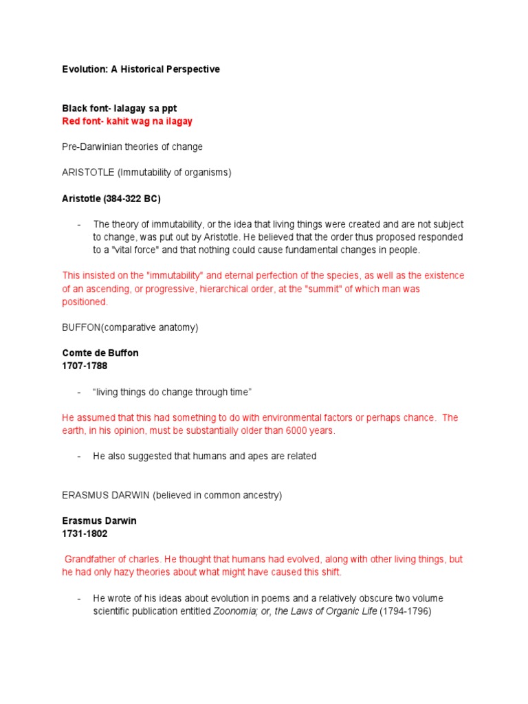 Evolution - A Historical Perspective | PDF | Evolution | Biological Evolution