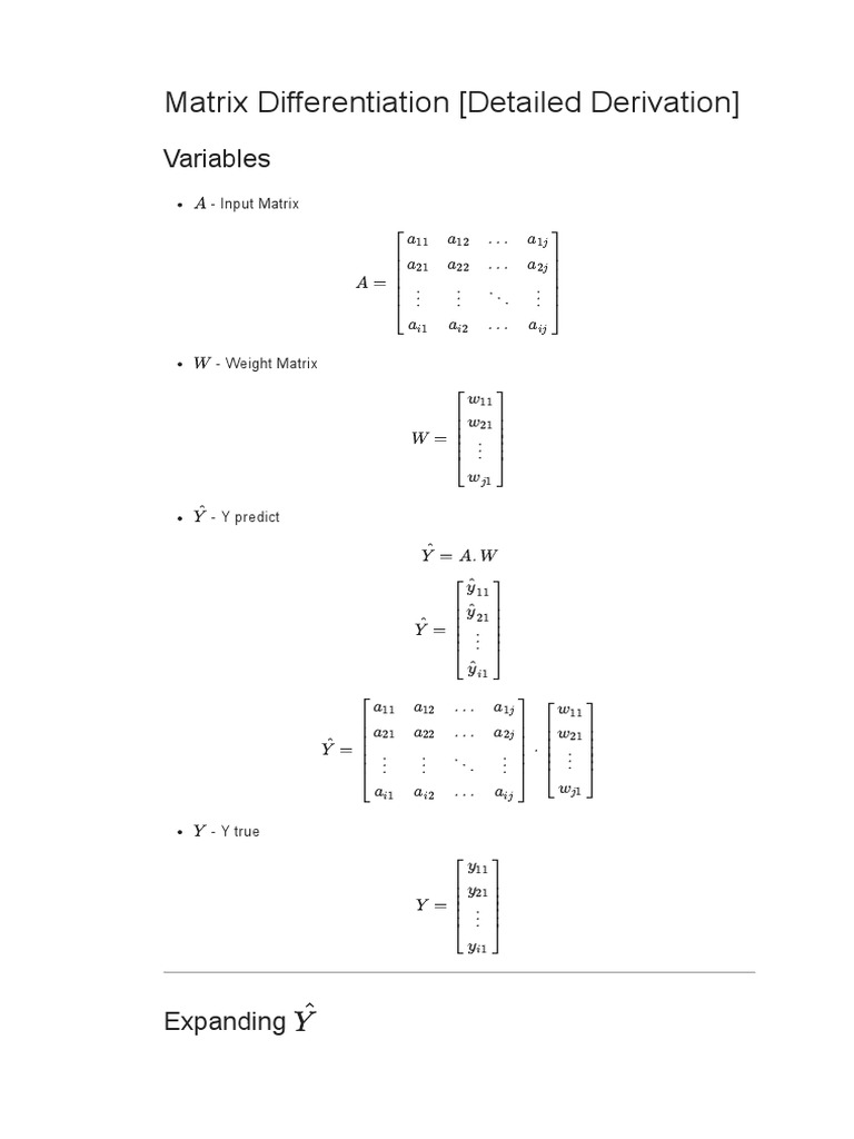 Matrix Differentiation | PDF