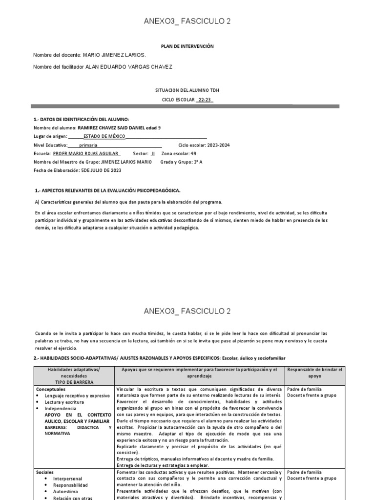 Anexo_3 Fasciculo 2 (1) | PDF | Aprendizaje | Comportamiento