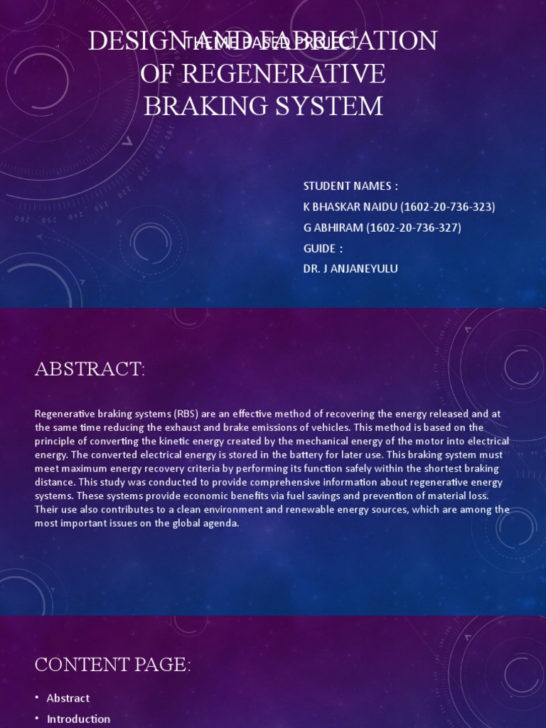 Theme Project Presentation | PDF | Brake | Electric Motor