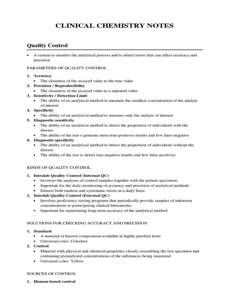 Clinical Chemistry Review Booklet (Part 1) | PDF | Chromatography | Gel ...
