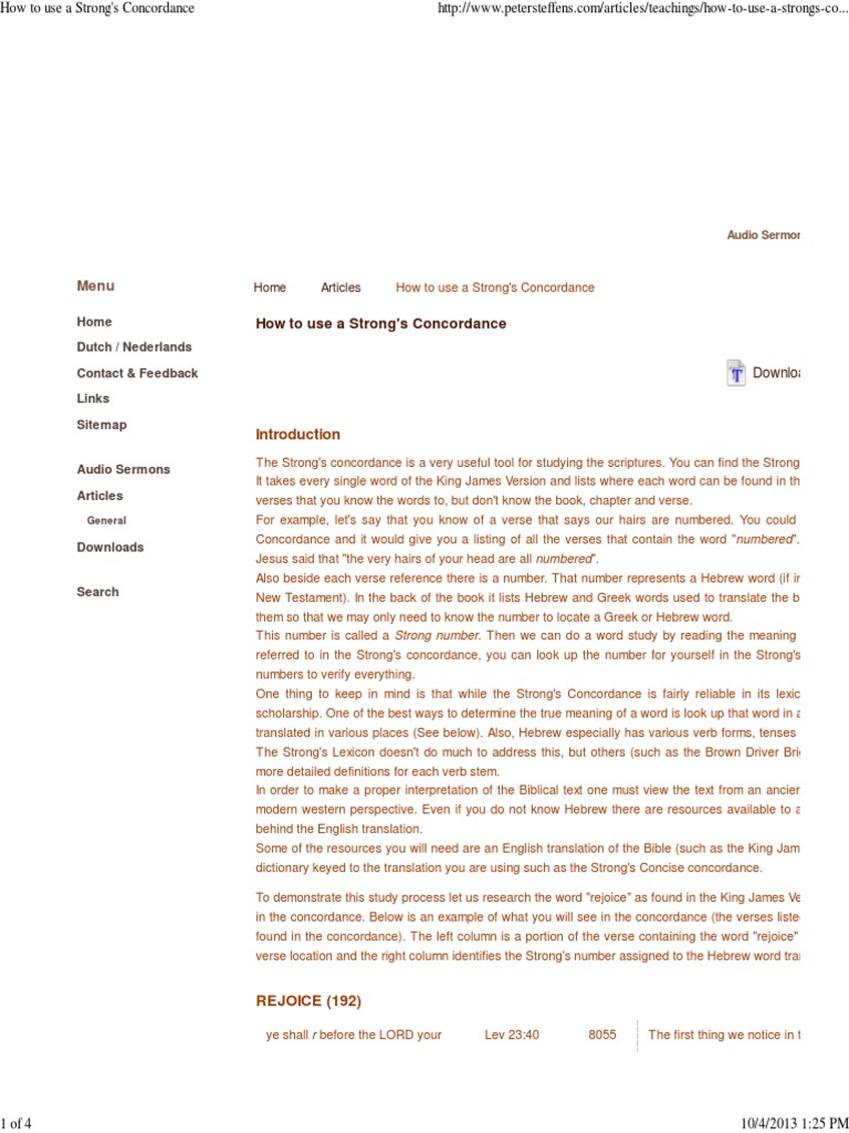 How To Use A Strong's Concordance | PDF | Chapters And Verses Of The ...