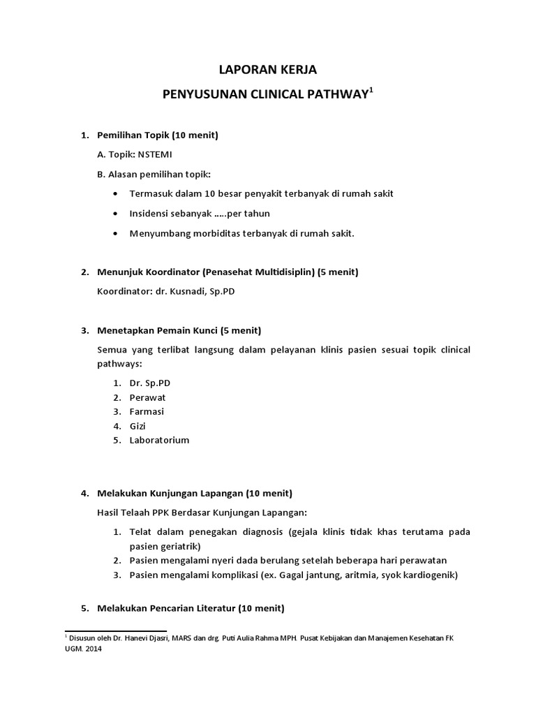 Lembar Kerja Clinical Pathways - NSTEMI | PDF