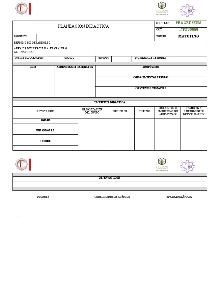 Formato Planeación Didáctica | PDF