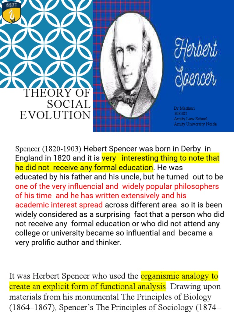 Social Evolution Theory of Spencer | PDF | Sociocultural Evolution ...