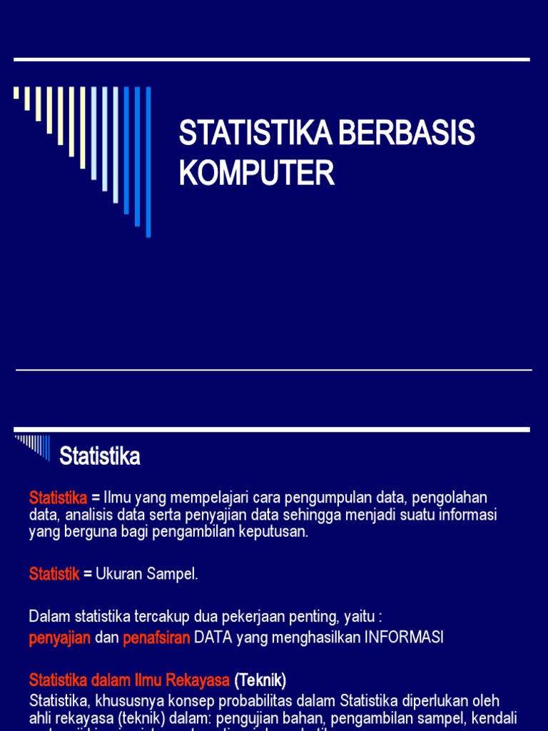 00 - Pengenalan Statistik Berbasis Komputer | PDF