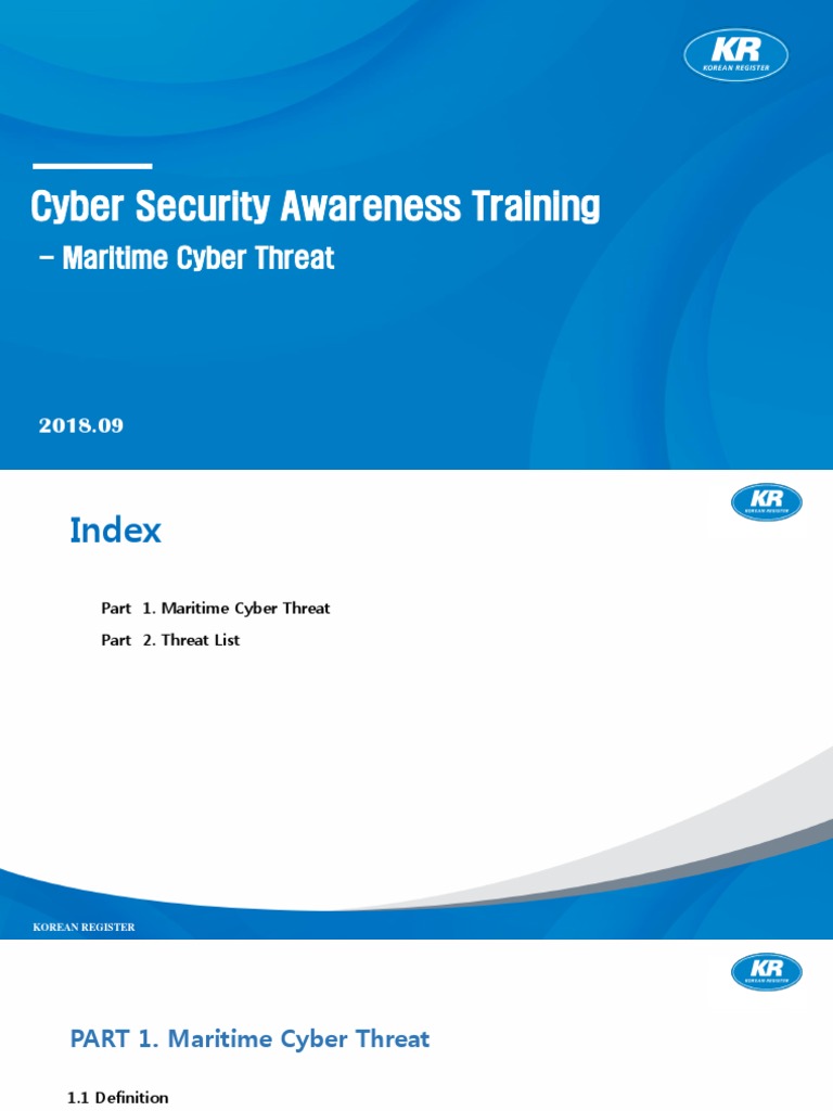 Maritime Cyber Security Awareness Training - Cyber Threat | PDF | Security | Computer Security