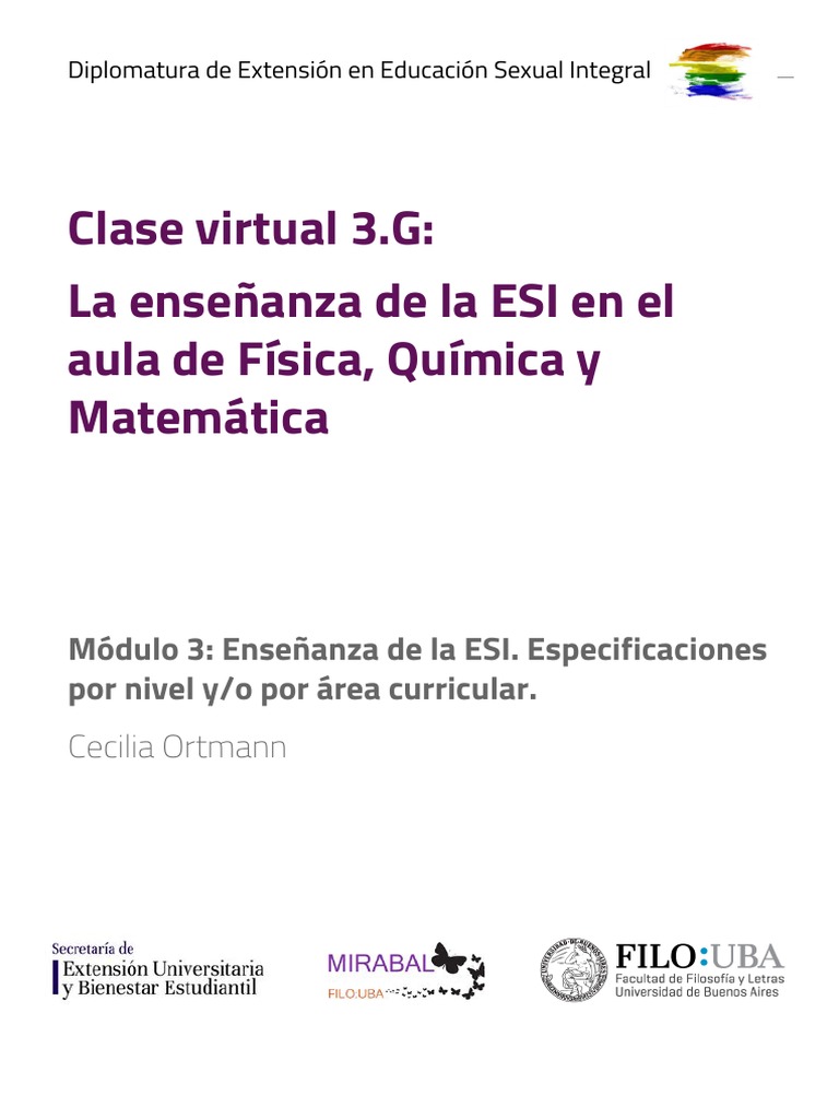Física, Química y Matemática Y ESI | PDF | Plan de estudios | Educación sexual