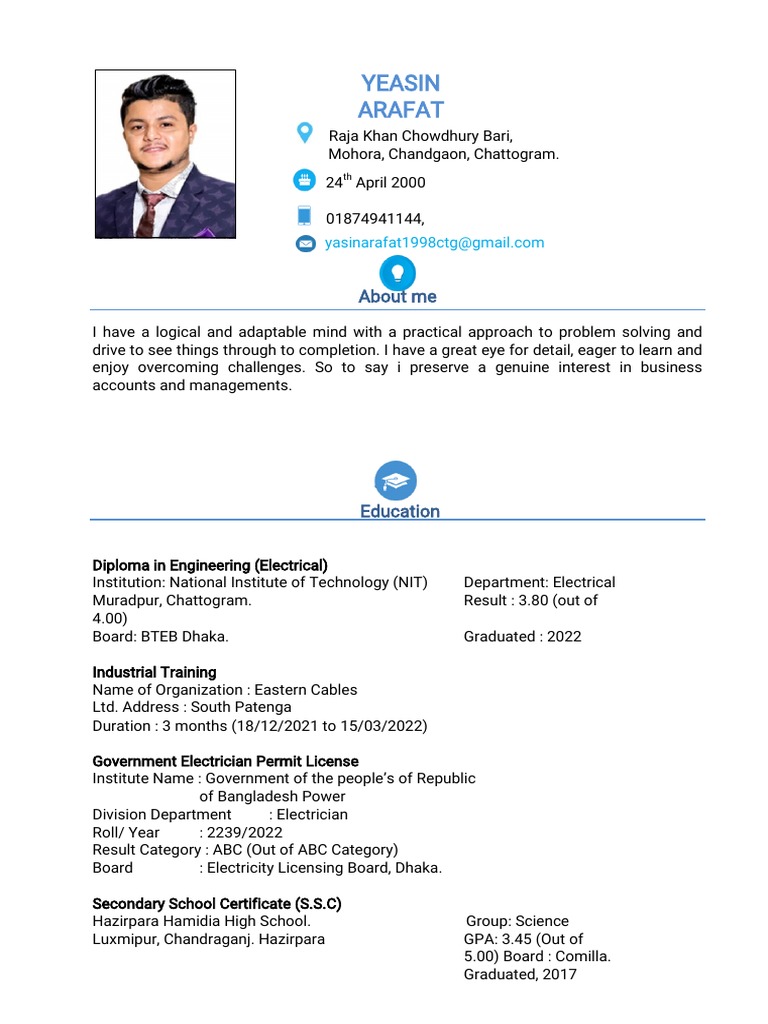 Yasin Arafat CV (1) | PDF