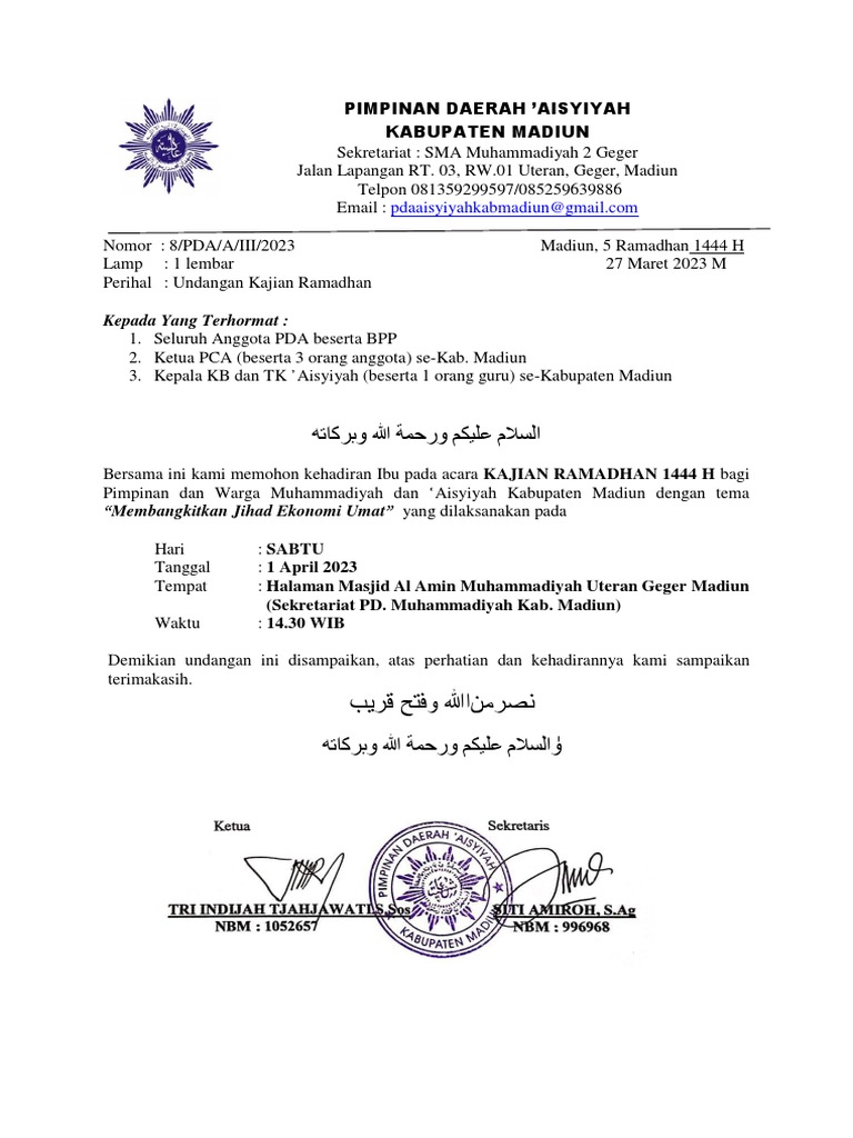 Undangan Kajian Ramadhan 1444 H | PDF