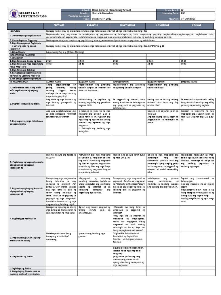 DLL ESP-4 Q1 w7 | PDF