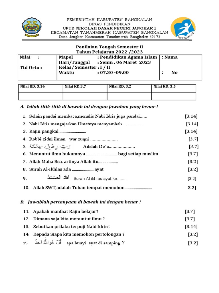 Pts Kls I SMT II 2020, 2021 | PDF