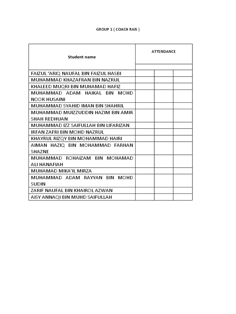 Attendance Records for Student Groups | PDF