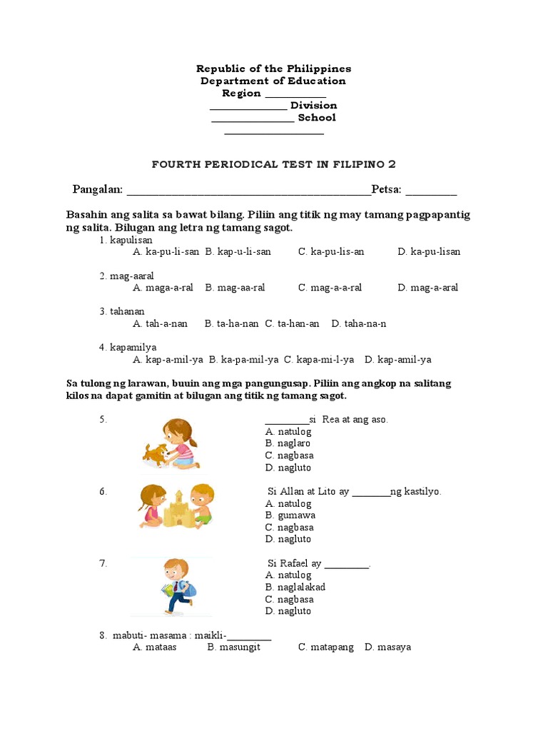 Filipino Exam | PDF