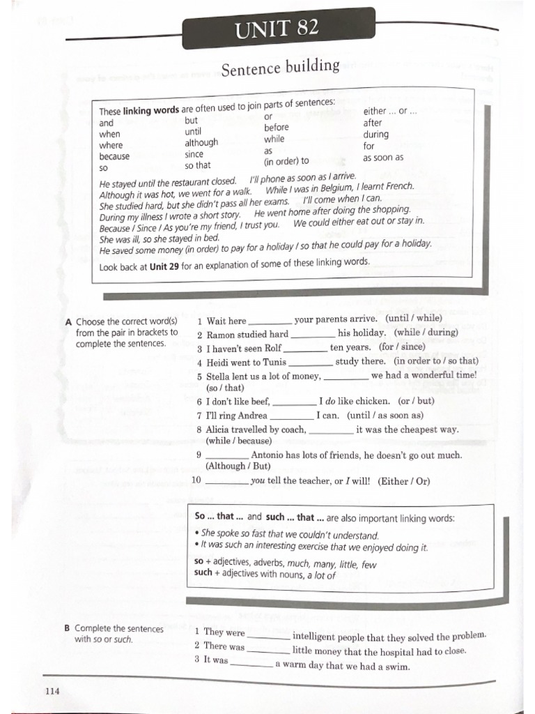 UNIT 82 Sentence Building | PDF | Adjective