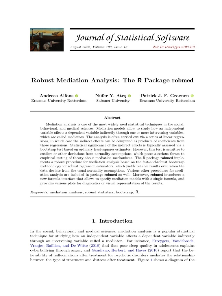 Robust Mediation Analysis - The R Package Robmed | PDF | Bootstrapping ... Robust Mediation Analysis - The R Package Robmed | PDF | Bootstrapping ...
