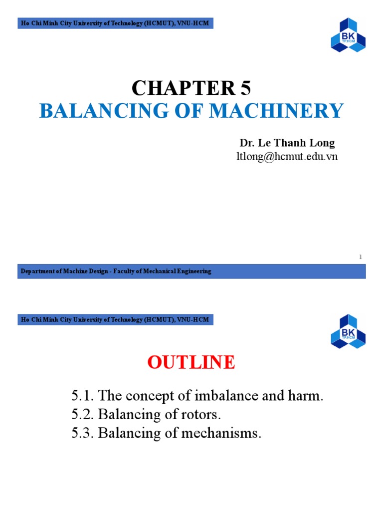 Chapter 5. Balancing of Machinery | PDF | Rotation Around A Fixed Axis | Force