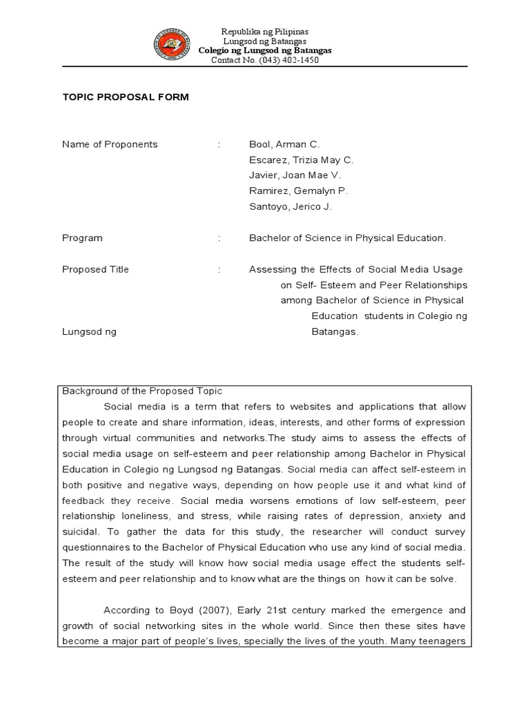 Form 2 Topic Proposal Format | PDF | Popular Culture & Media Studies ...