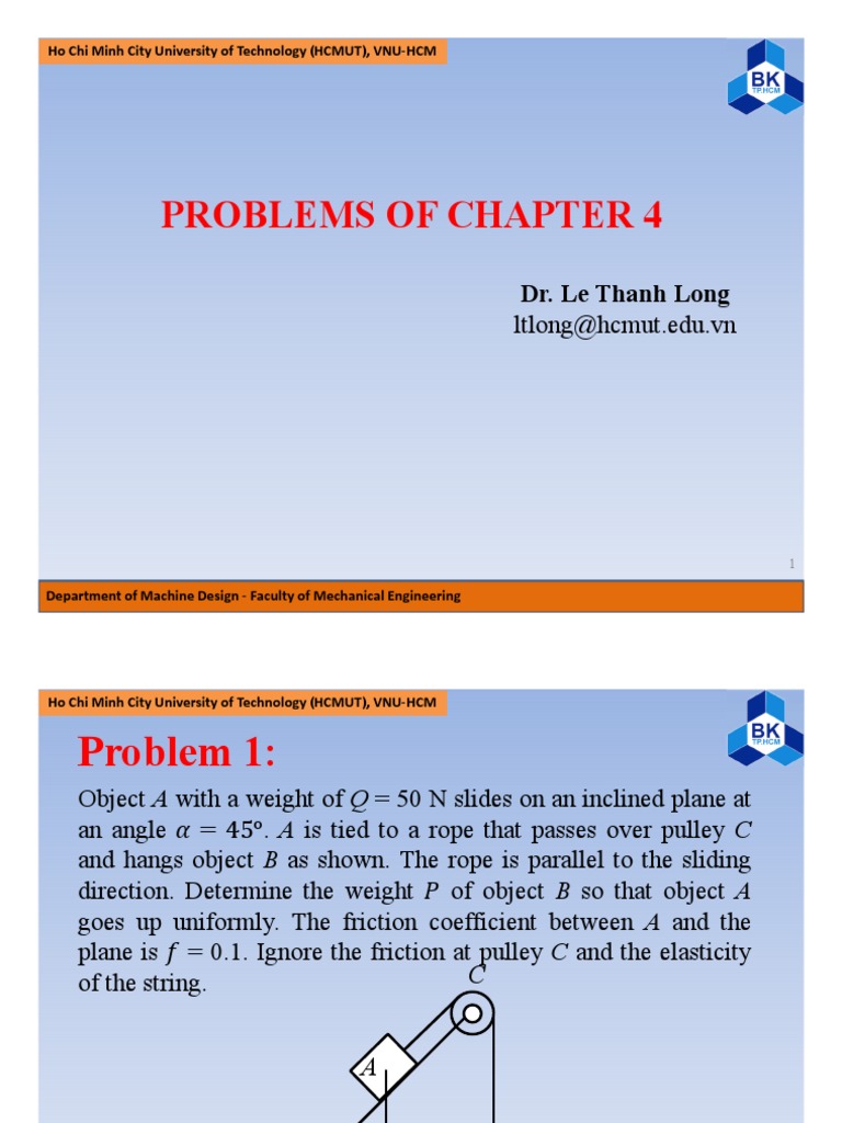 Problems of Chapter 4 | PDF | Friction | Machines