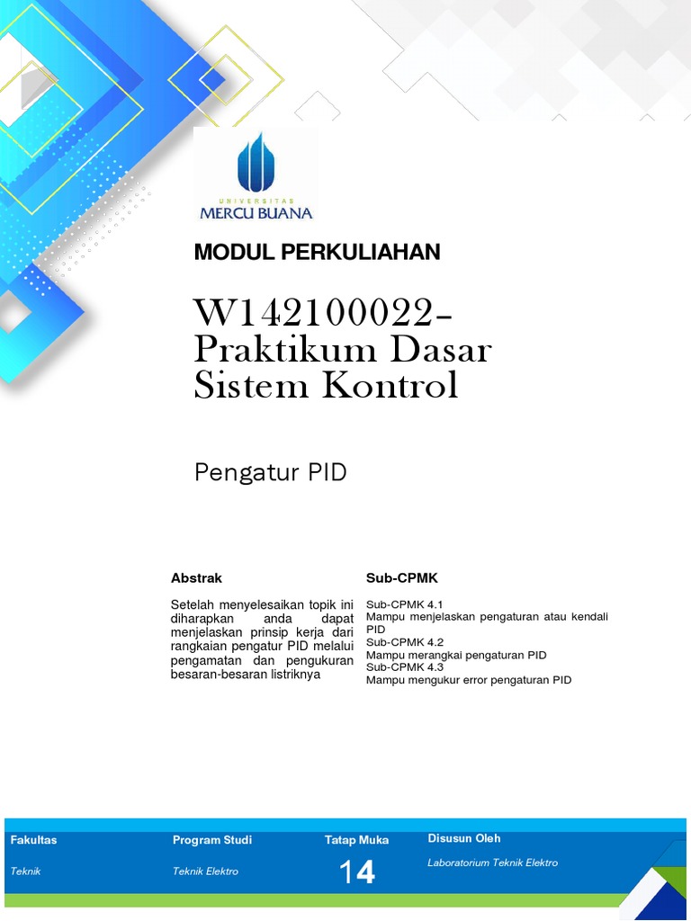 Modul Praktikum Dasar Sistem Kontrol | PDF Modul Praktikum Dasar Sistem Kontrol | PDF