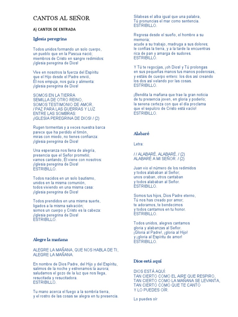 Cantos Al Señor | PDF | Cristo (título) | Amor