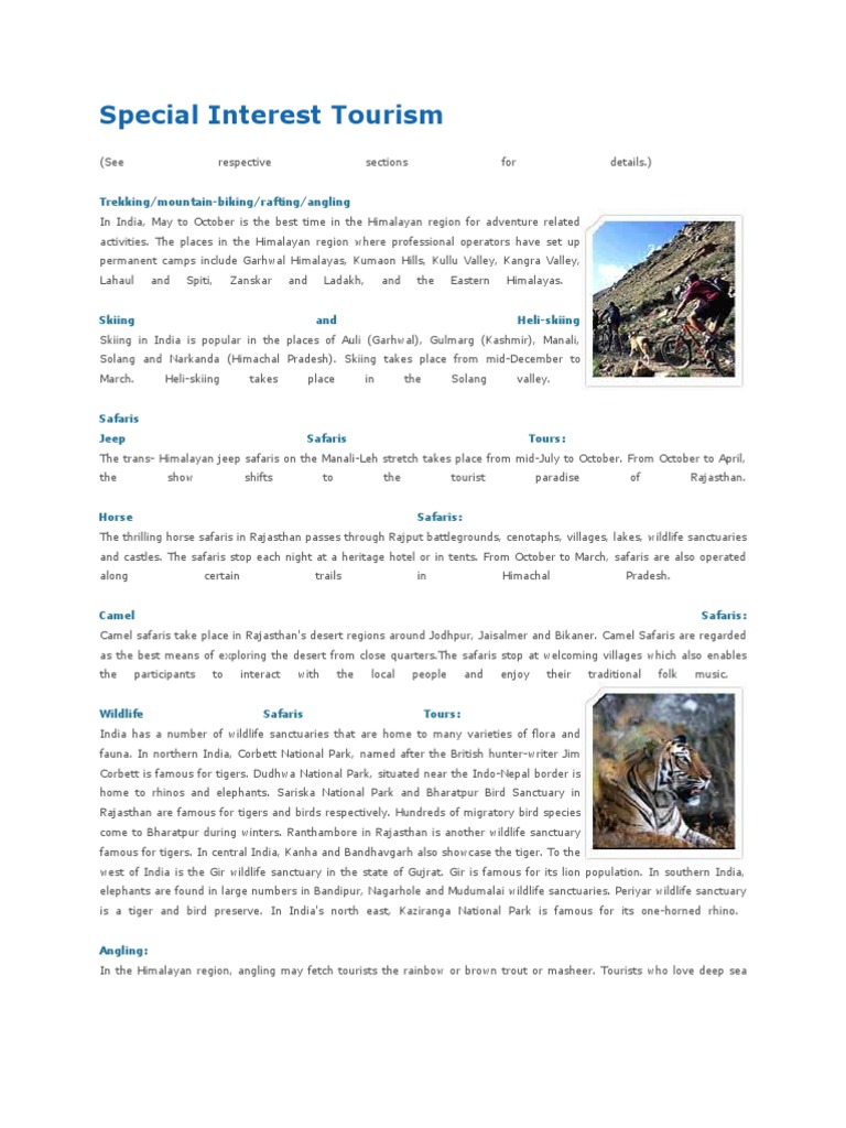 Special Interest Tourism | Download Free PDF | Tourism And Leisure ...