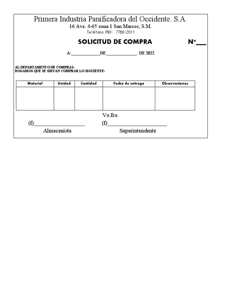 Estilo de Solicitud de Compra y Pedido-1 | PDF | Factura