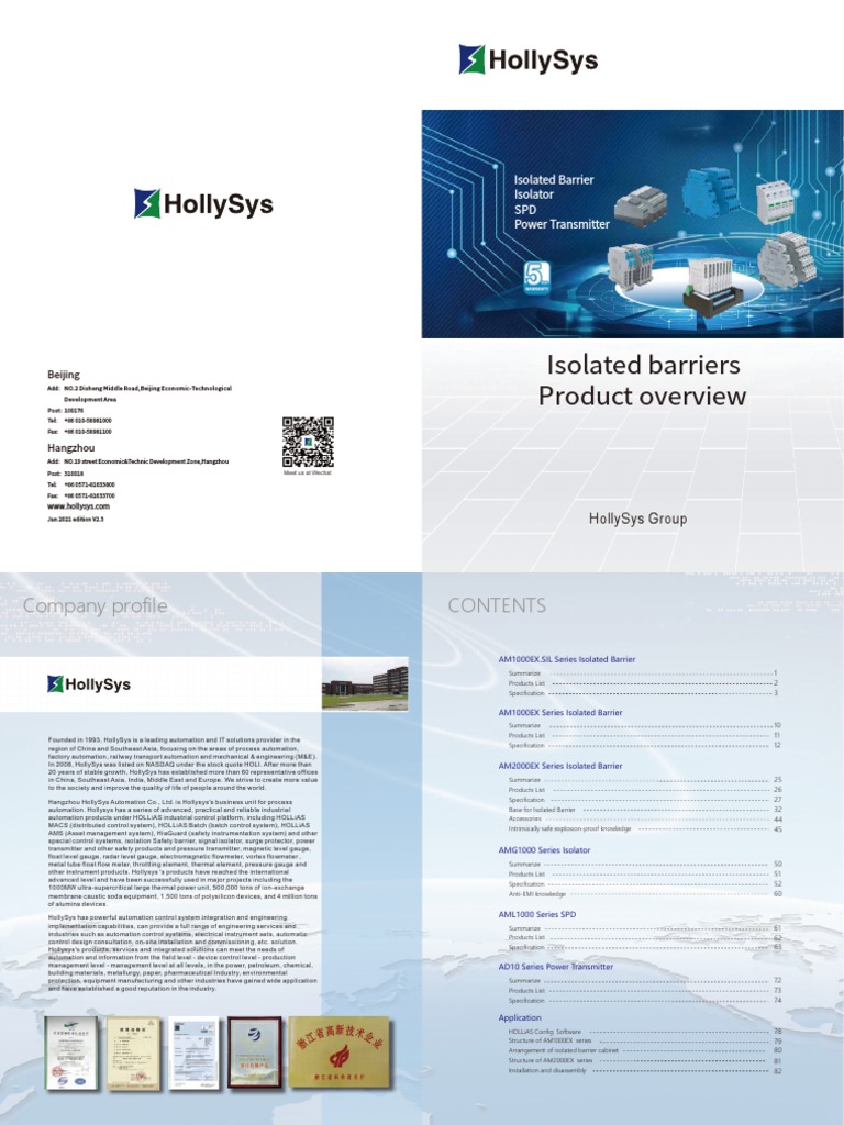 HollySys Isolated Barriers Product Overview | PDF | Power Supply | Relay