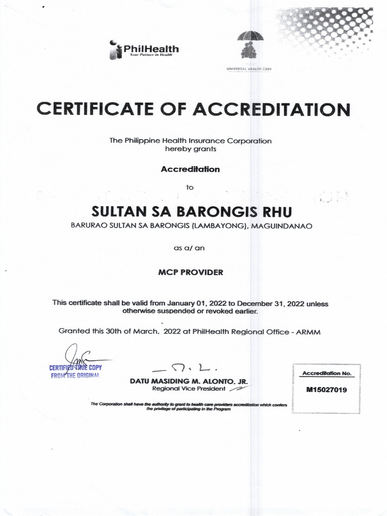 4.1 Copy(Ies) of 2021-2022 Phil-health Accreditation Certificates of ...
