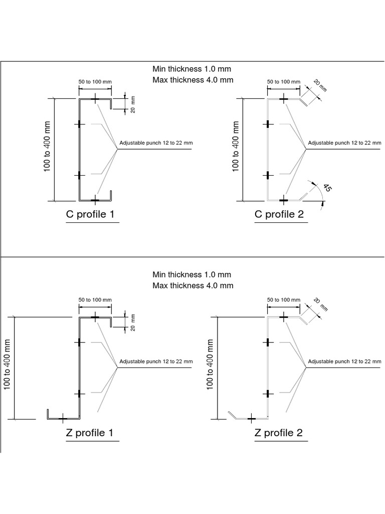 Metal Profile Dimensions & Specs | PDF