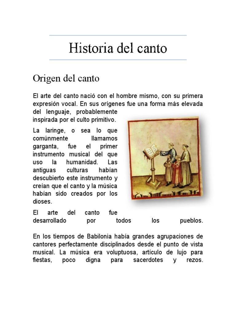 Historia del canto | PDF | Canto | Música vocal